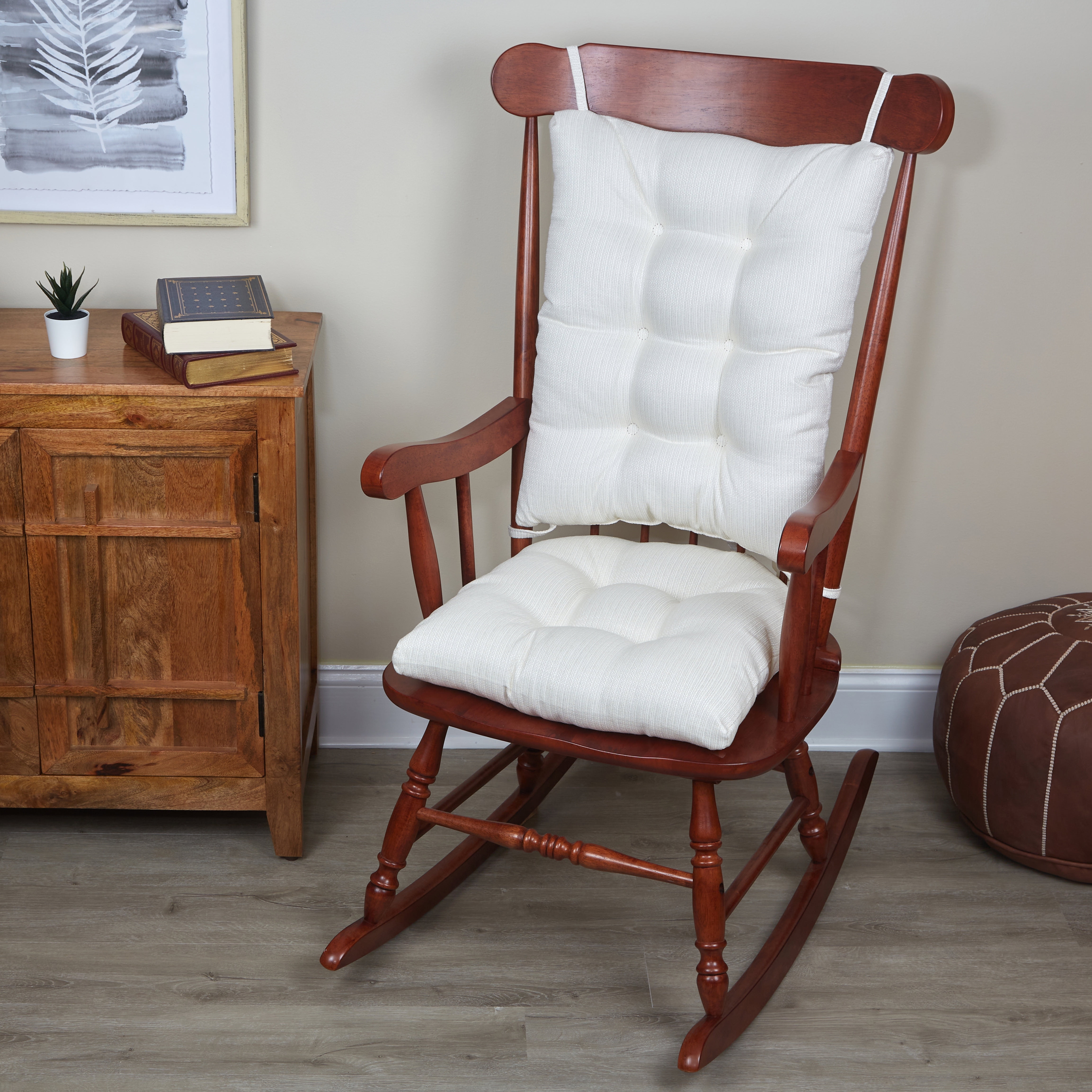 Klear Vu Gripper Jumbo Omega 2 Piece Rocking Chair Cushion Set Ivory ...