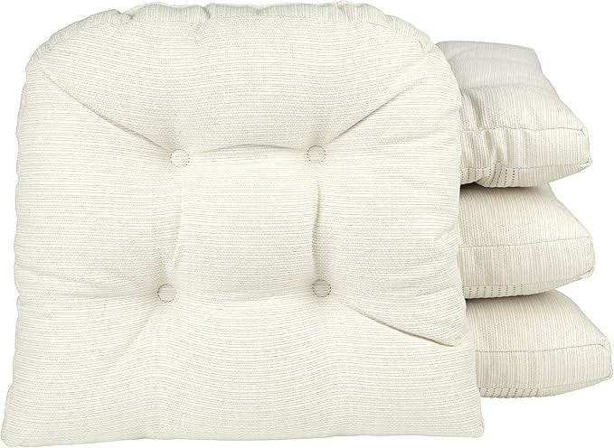 Klear Vu Gripper Overstuffed Universal Non-Slip Dining Chair Cushions for Kitchen Decor or ...