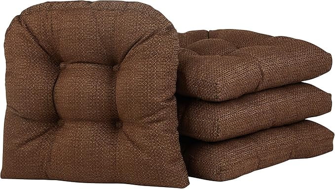 Klear Vu Gripper Overstuffed Universal Non-Slip Dining Chair Cushions for Kitchen Decor or ...