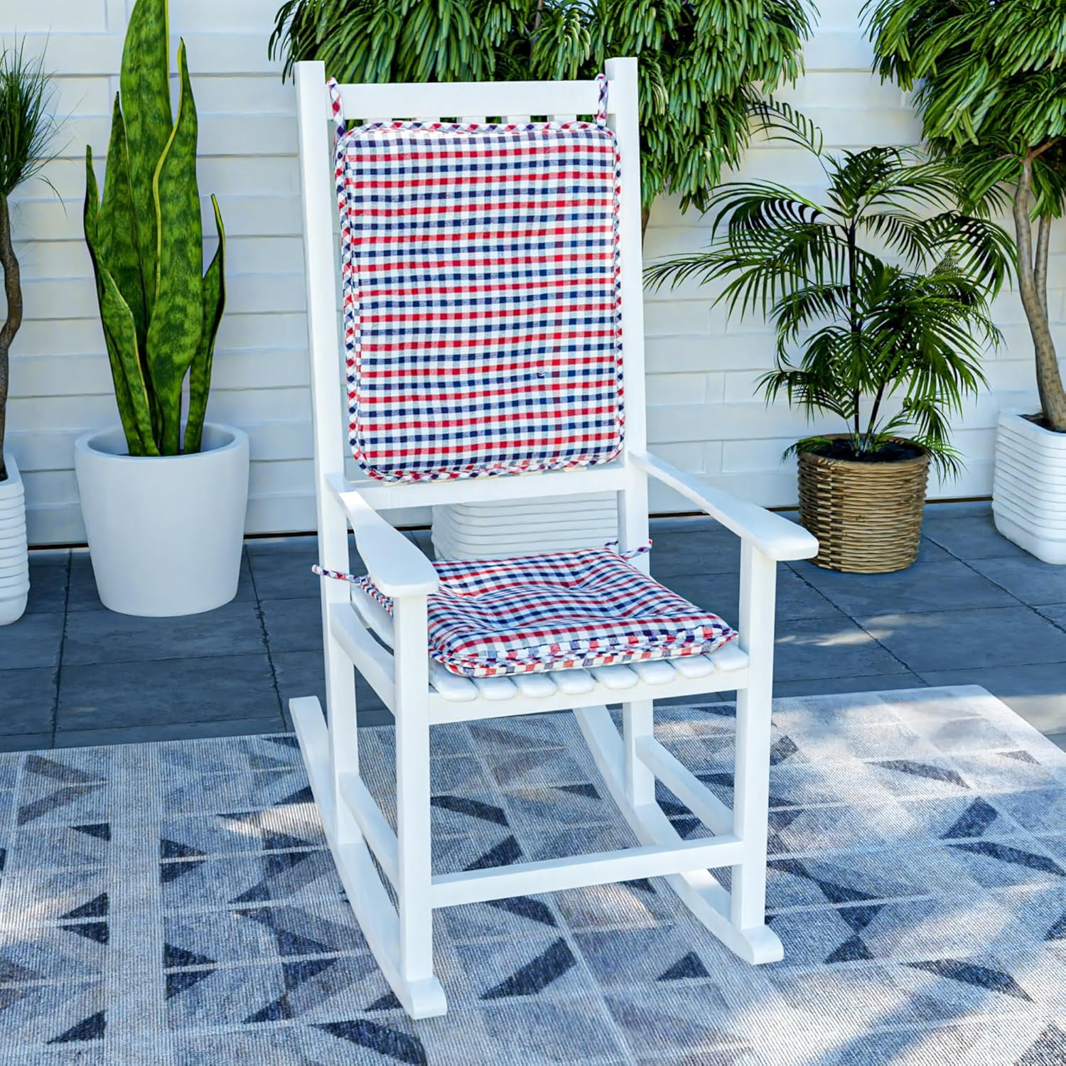 Klear Vu Porch Rocking Chair Cushion Set, Assembled in The USA, Stylish Seat and Back Pads with ...