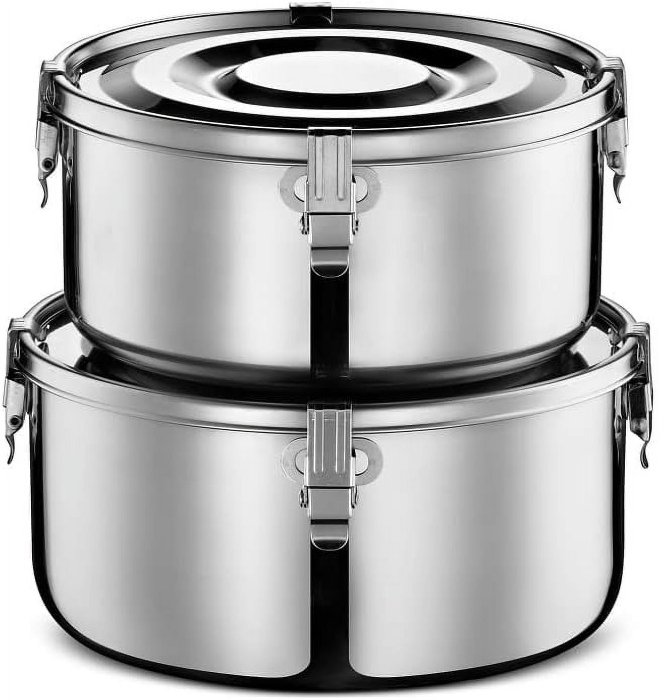 Klee 2 pc Stainless Steel Food Storage Container Set With Lids - Easy ...