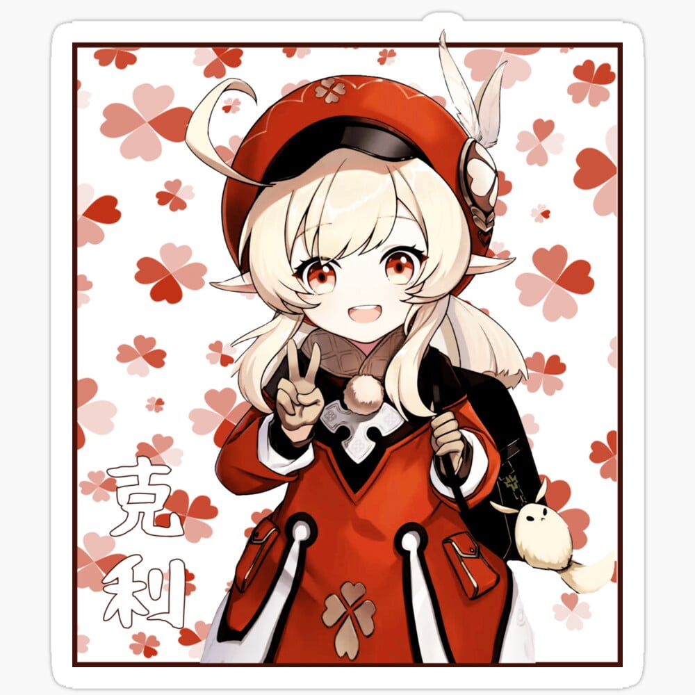 Klee Genshin Impact Aesthetic Anime Vaporwave Sticker Phone Decal Water ...