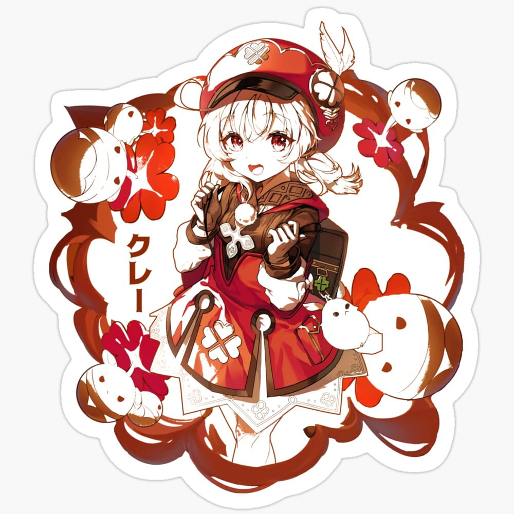Klee Genshin Impact Aesthetic Anime Vaporwave Sticker Phone Decal Water ...