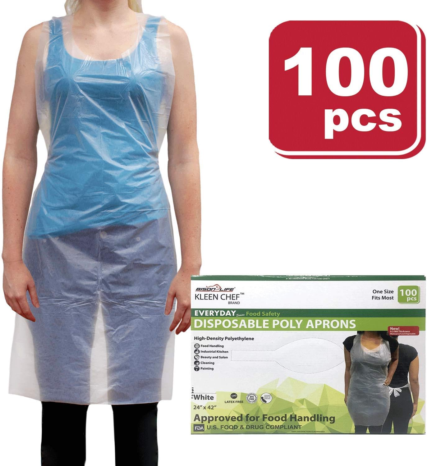Genuine Joe 50" Disposable Poly Apron - Poly, Polyethylene - For Food ...
