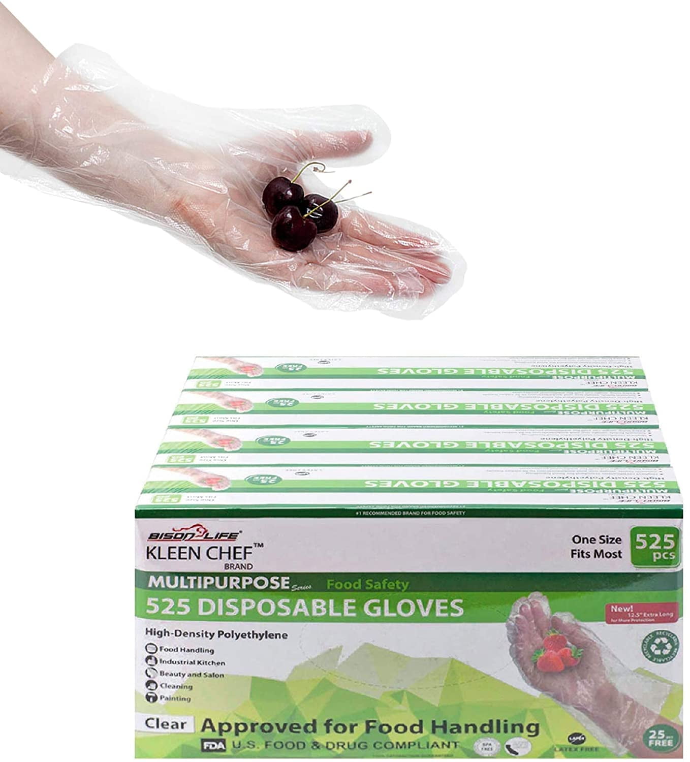 Kleen Chef Disposable Food Prep Gloves 525 Per Box 2100 Pcs 1175