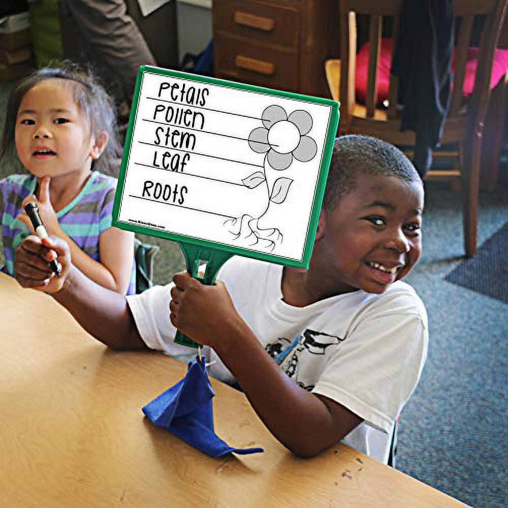 KleenSlate (6) 2-Sided Customizable Whiteboard with Clear Dry Erase ...