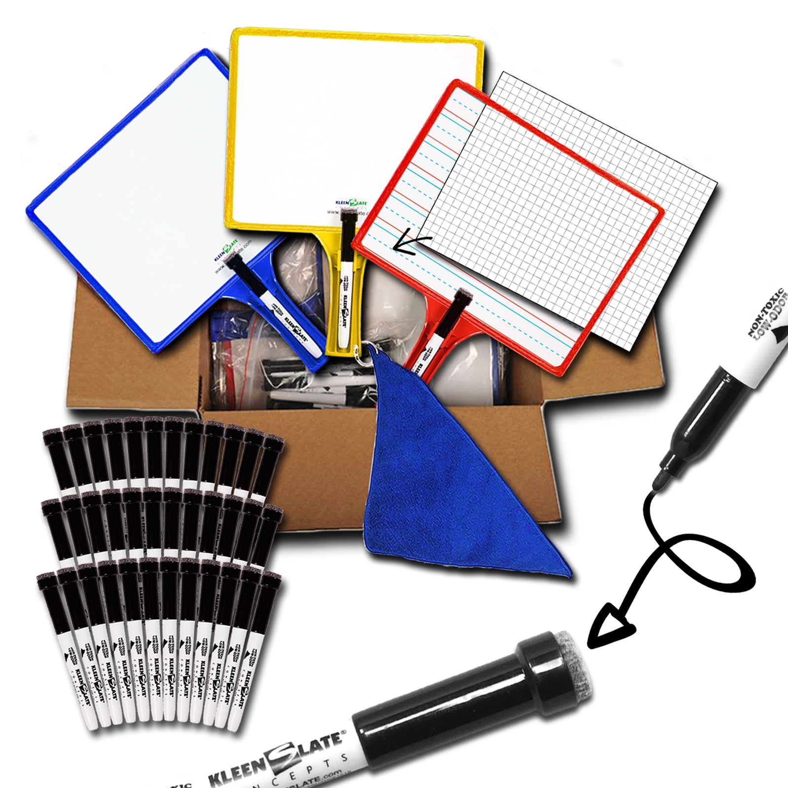 KleenSlate Customizable Handheld Whiteboards with Clear Dry Erase ...