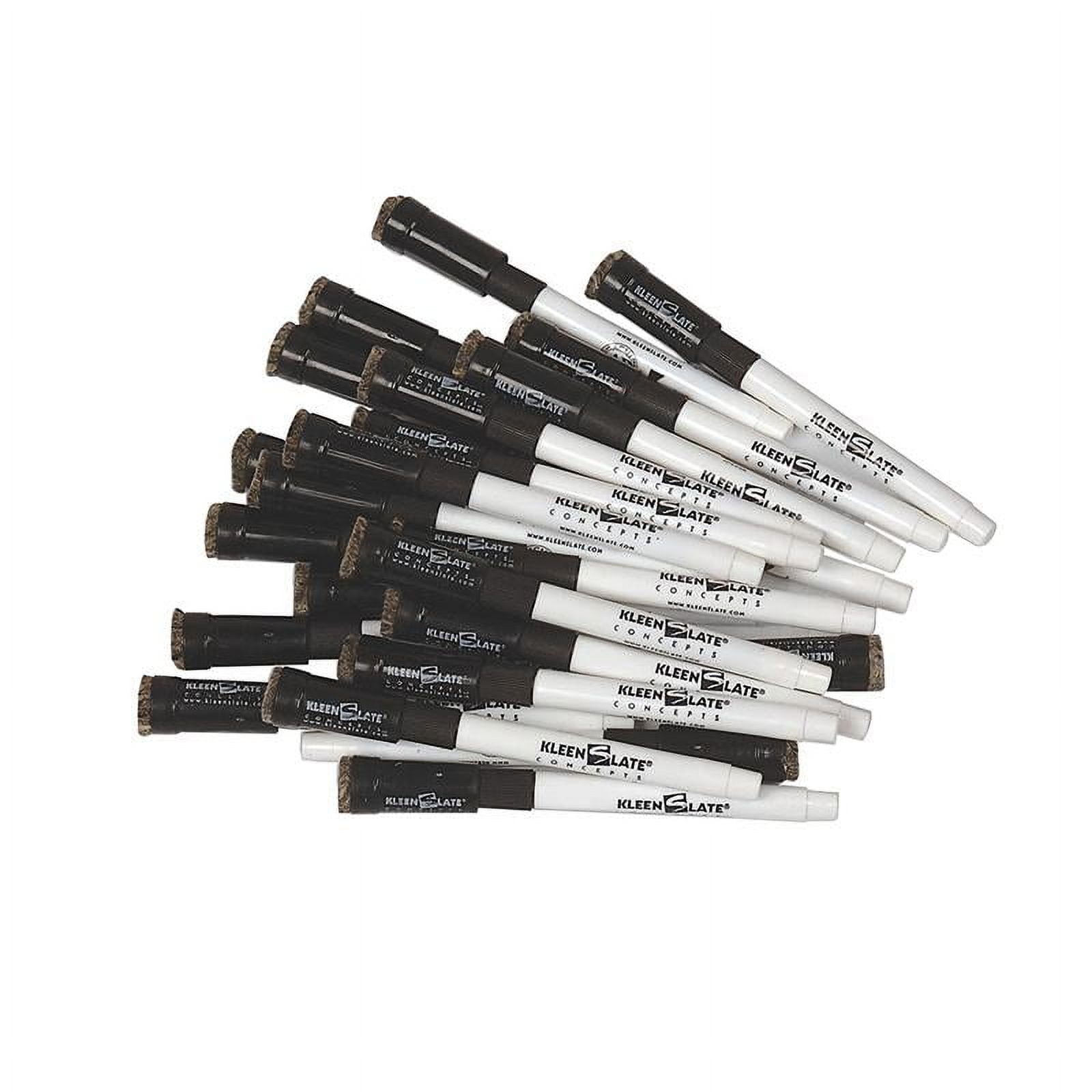 KleenSlate Dry Erase Student Markers with Erasers, Fine Point, Black ...