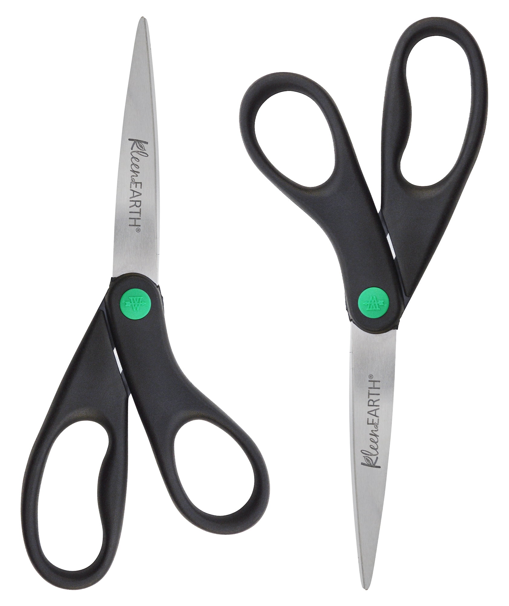 Kleenearth Scissors, 8" Long, 3.25" Cut Length, Black Straight Handles ...