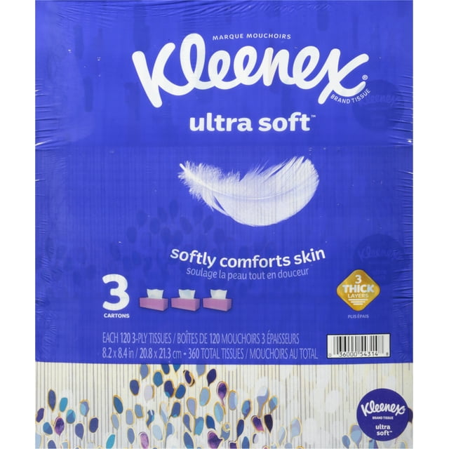 Kleenex 1026608 Ultra Soft Facial Tissue, 120 Count - Pack of 8 - Walmart.com