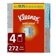 Kleenex Anti-Viral Facial Tissues, 4 Cube Boxes (272 Total Tissues ...