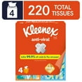 Kleenex Anti-Viral 3-Ply Facial Tissues, Kills 99.9% Viruses, 4 Stylish ...