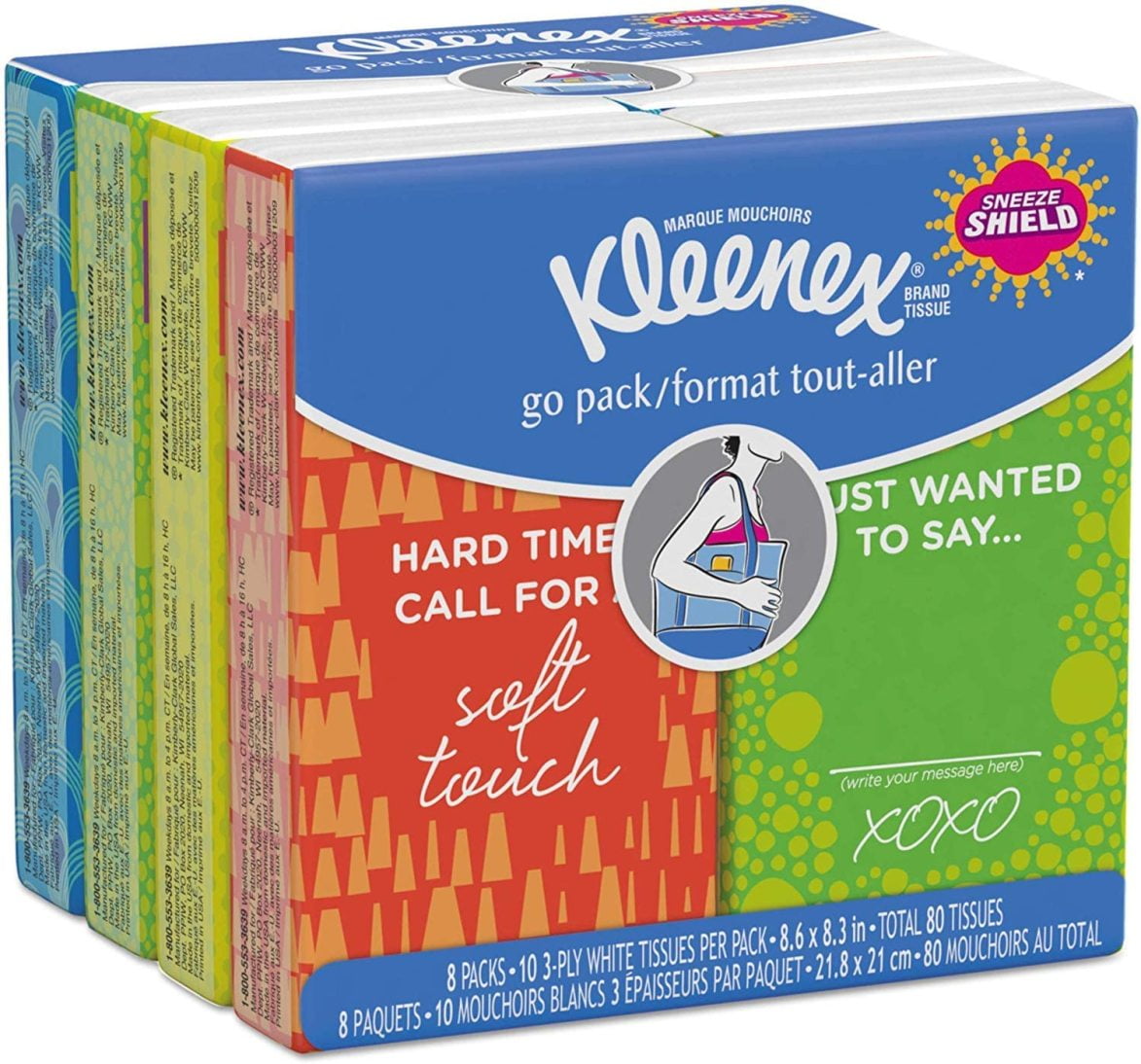 Kleenex Brand On-The-Go Facial Tissues, Travel Pocket Packs, 10 Tissues ...