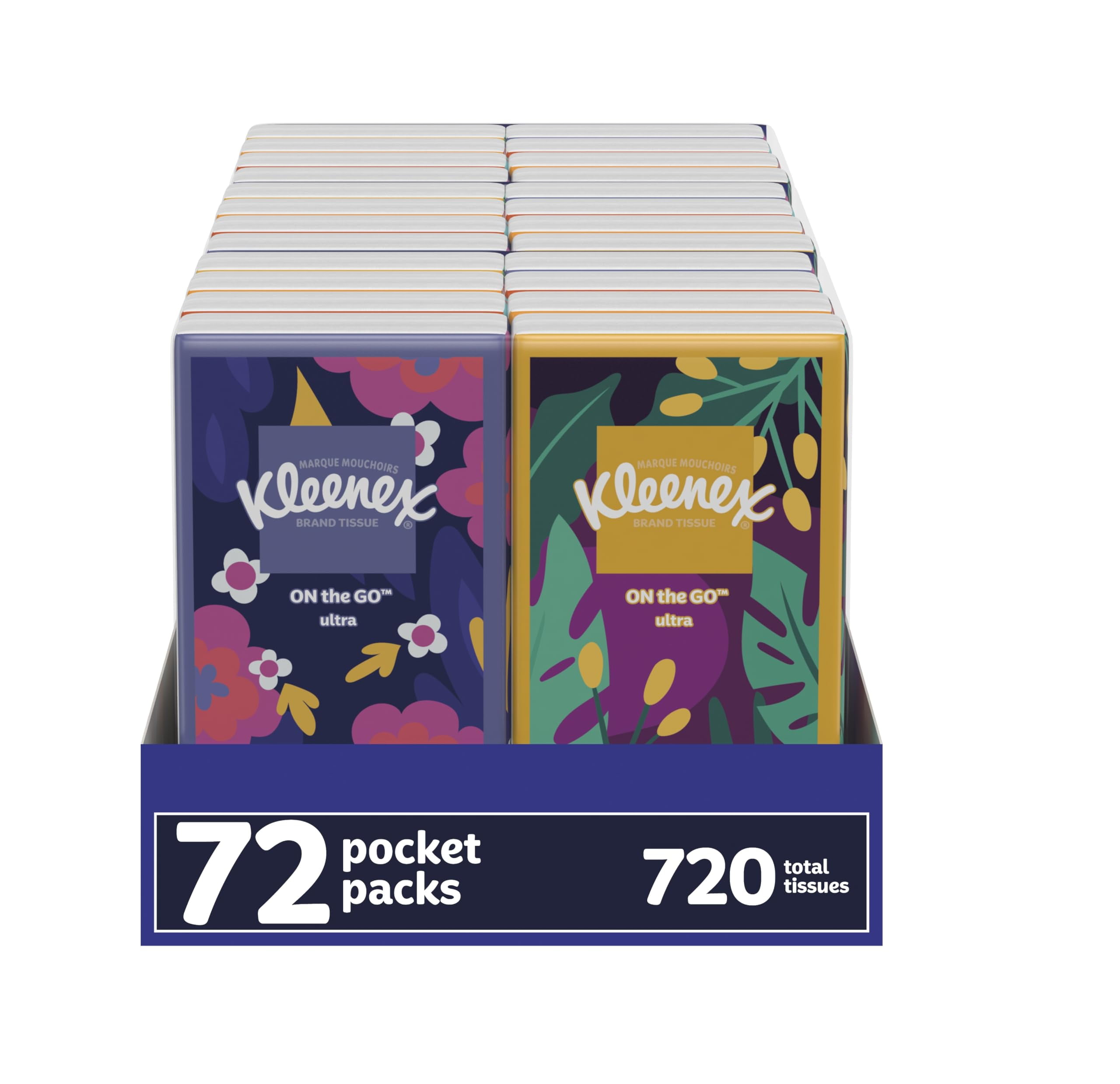 Kleenex On-The-Go Facial Tissues, Travel Size, 72 Packs (9 Displays of ...