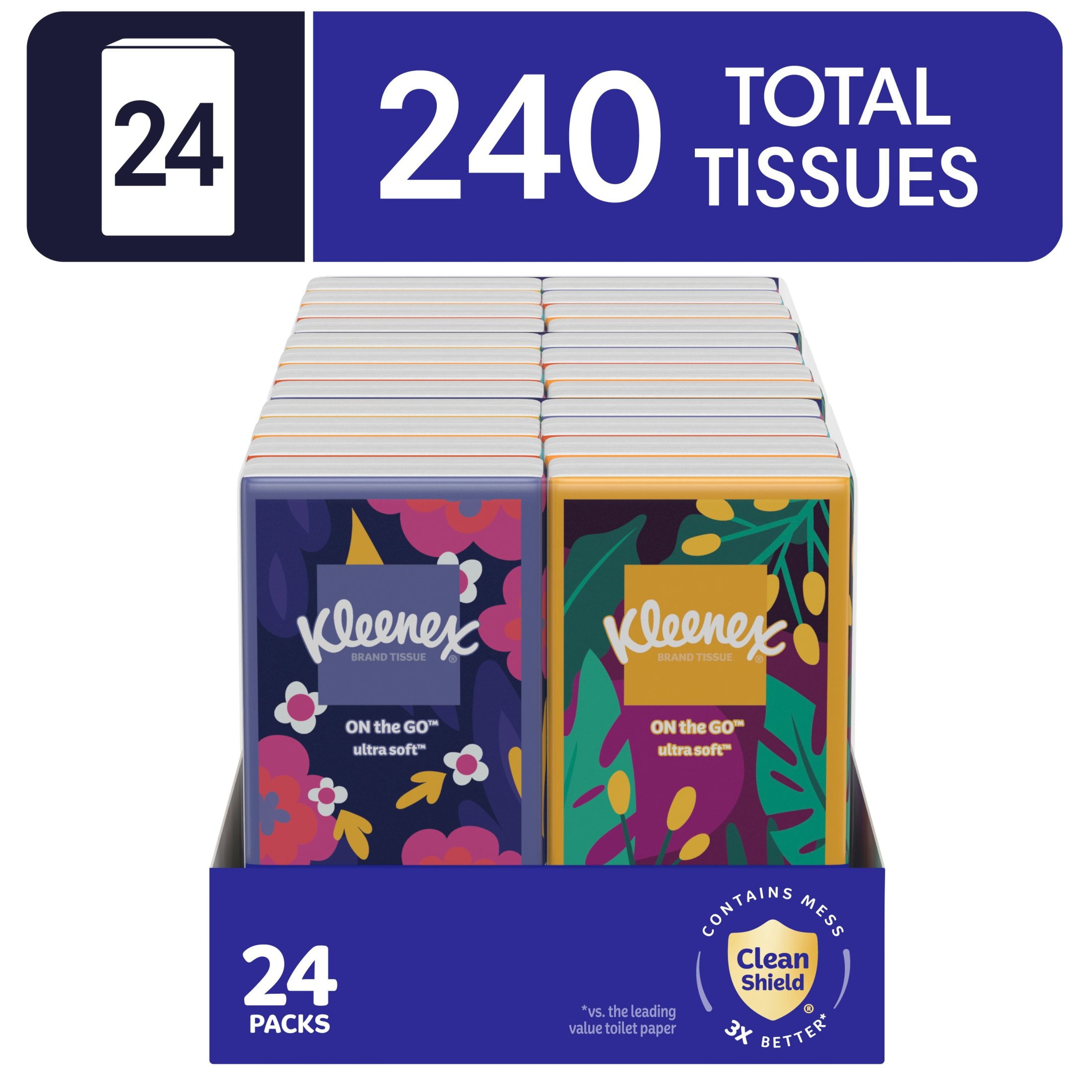 Kleenex On-the-Go Travel Size Pocket Packs, Small Facial Tissues, 8 ...