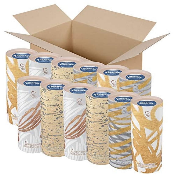 Kleenex Perfect Fit Facial Tissues, Car Tissues, 12 Canisters, 50 ...