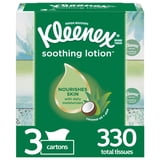Kleenex Soothing Lotion Facial Tissues, 3 Flat Boxes, 110 Tissues Each ...