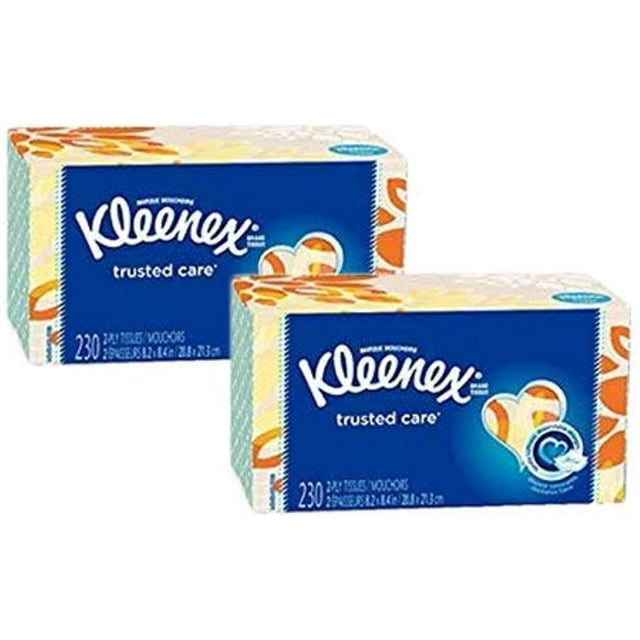 Kleenex Tissues 230 Count, 460 Facial Tissues Total, 2-Ply, Pack Of 2 ...