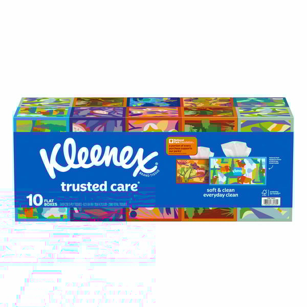 Kleenex Trusted Care Facial Tissue, 2-Ply, 230-count, 10-pack - Walmart.com