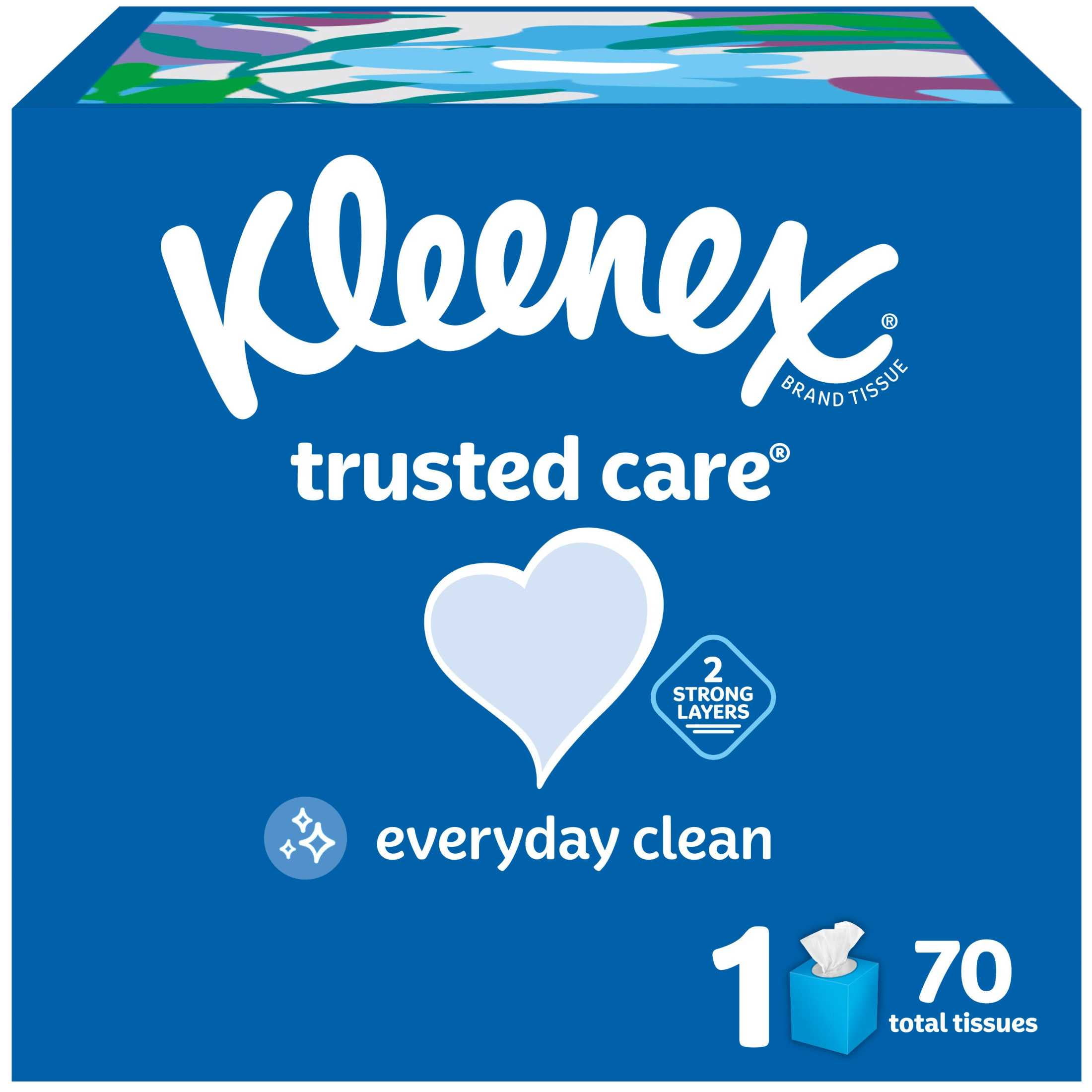 Kleenex Trusted Care Cube Box Facial Tissues, 1 pack, Ideal for Cold ...