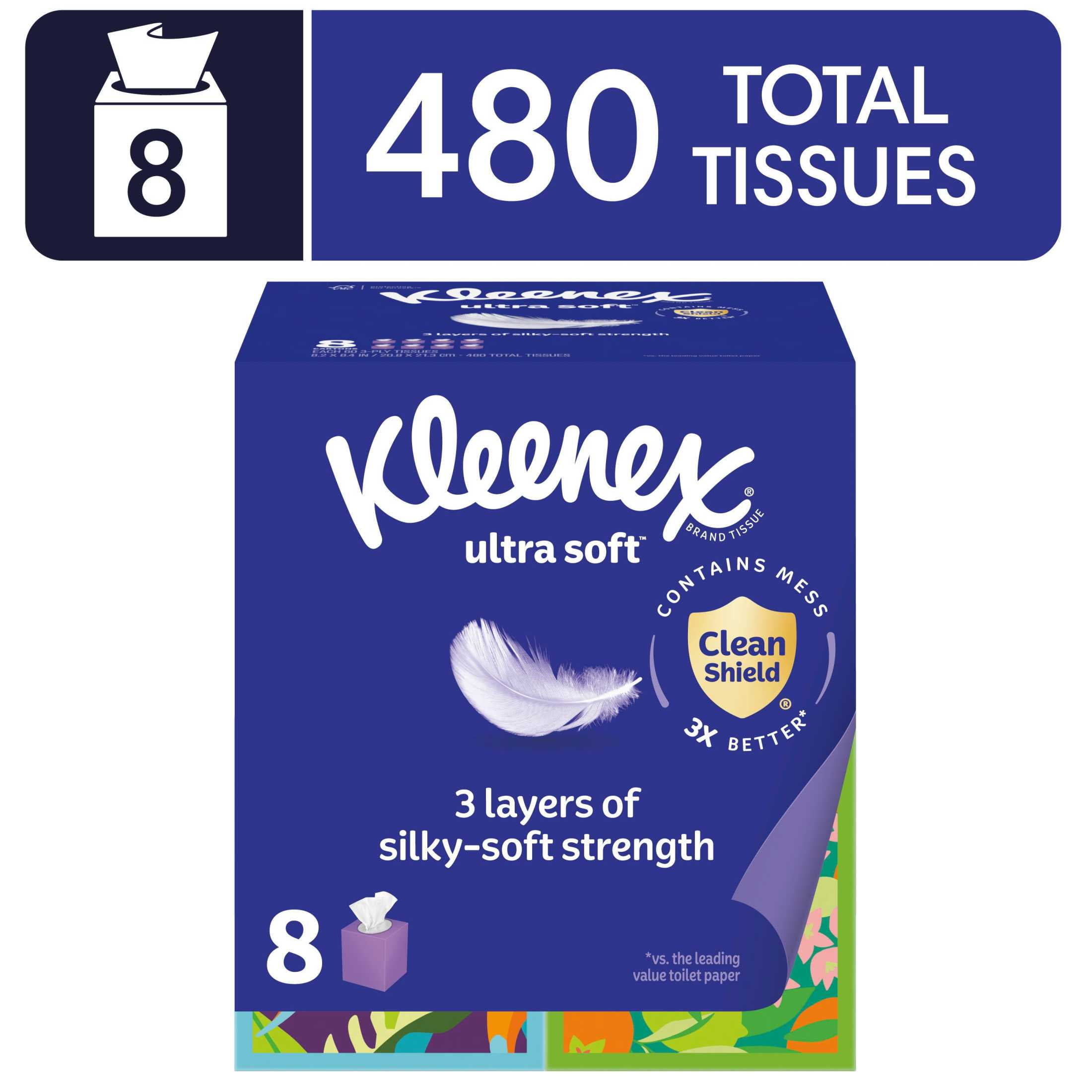 Bulk Kleenex Ultra Soft Facial Tissues, 8 Cube Boxes - Walmart.com