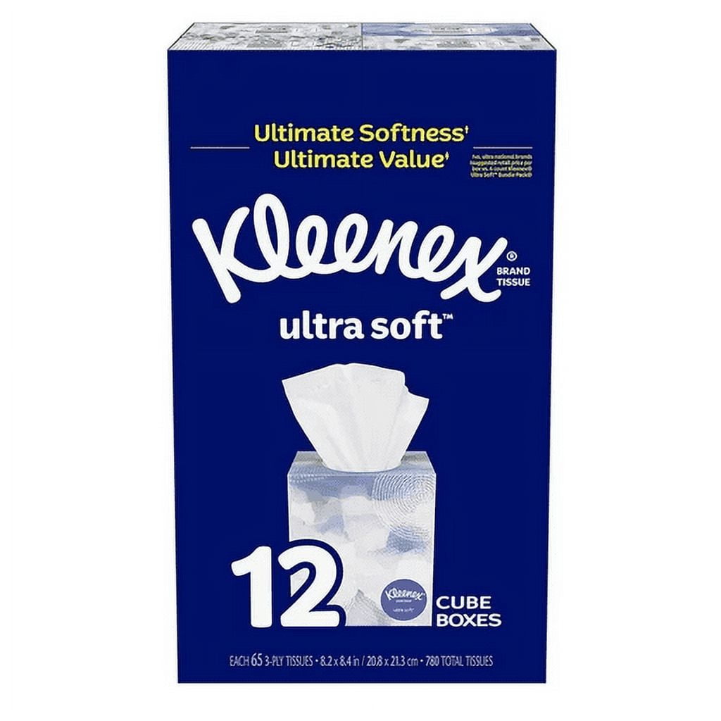 Multipack - Kleenex Ultra Soft Facial Tissues, Cube Boxes, 65 tissues ...