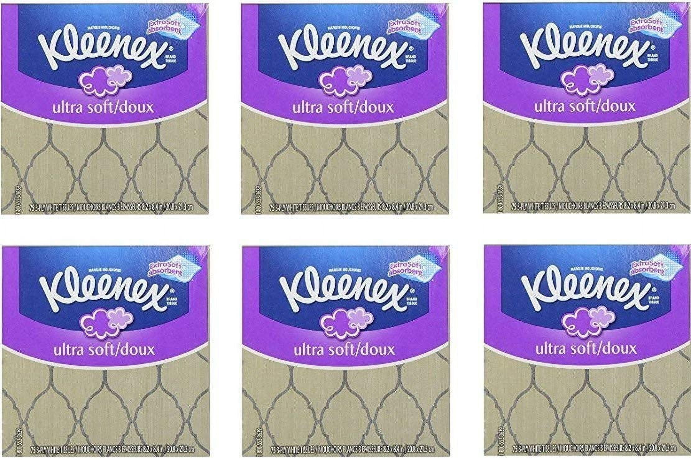 Kleenex Ultra Soft Facial Tissues, Thick and Absorbent & Strong 75, 3 ...