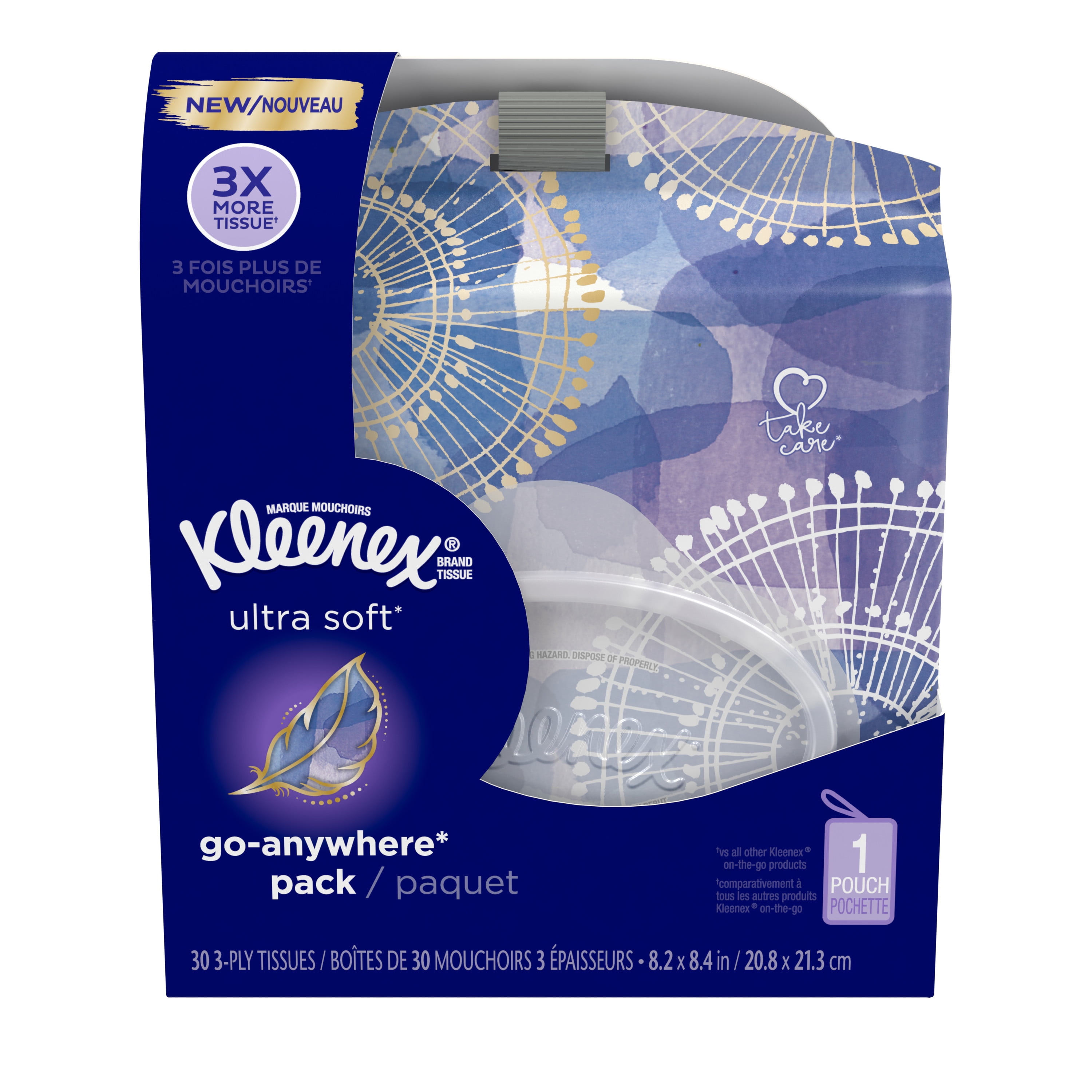 Kleenex Ultra Soft Go-Anywhere Facial Tissues, 1 Soft, Flip-Top Pack ...