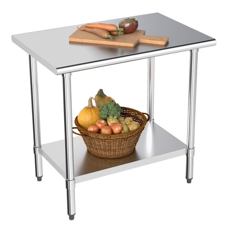 Kleensteel 24" x 36" Stainless Steel Work Table with Adjustable ...