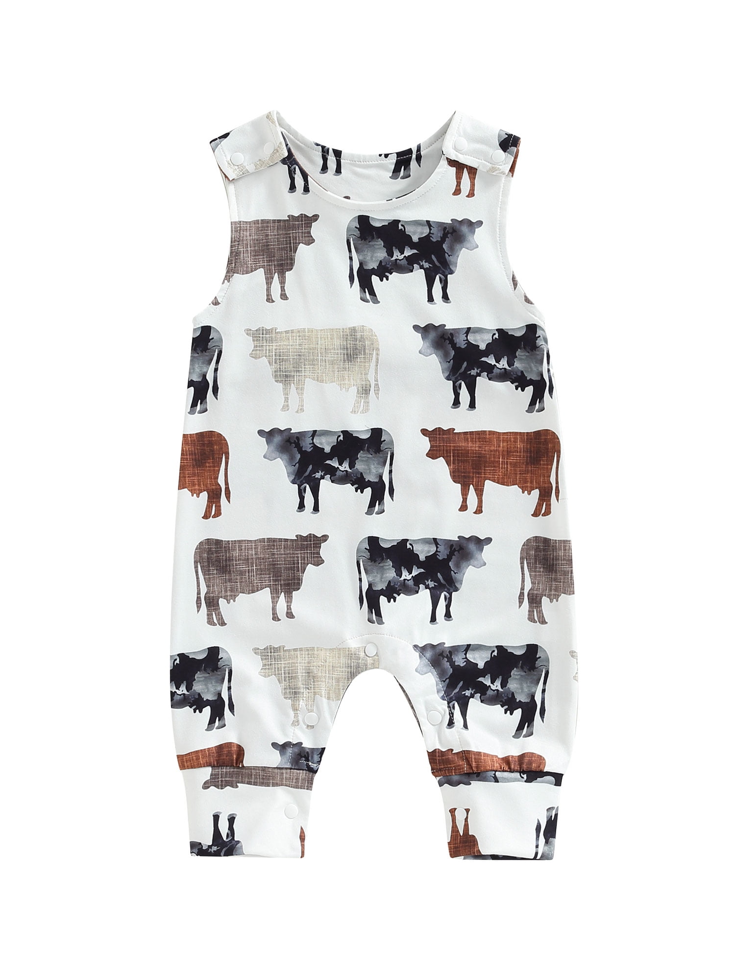 Kleidungly Newborn Baby Boy Clothes Cute Cow Head Sleeveless Romper Jumpsuit Top Summer Infant ...