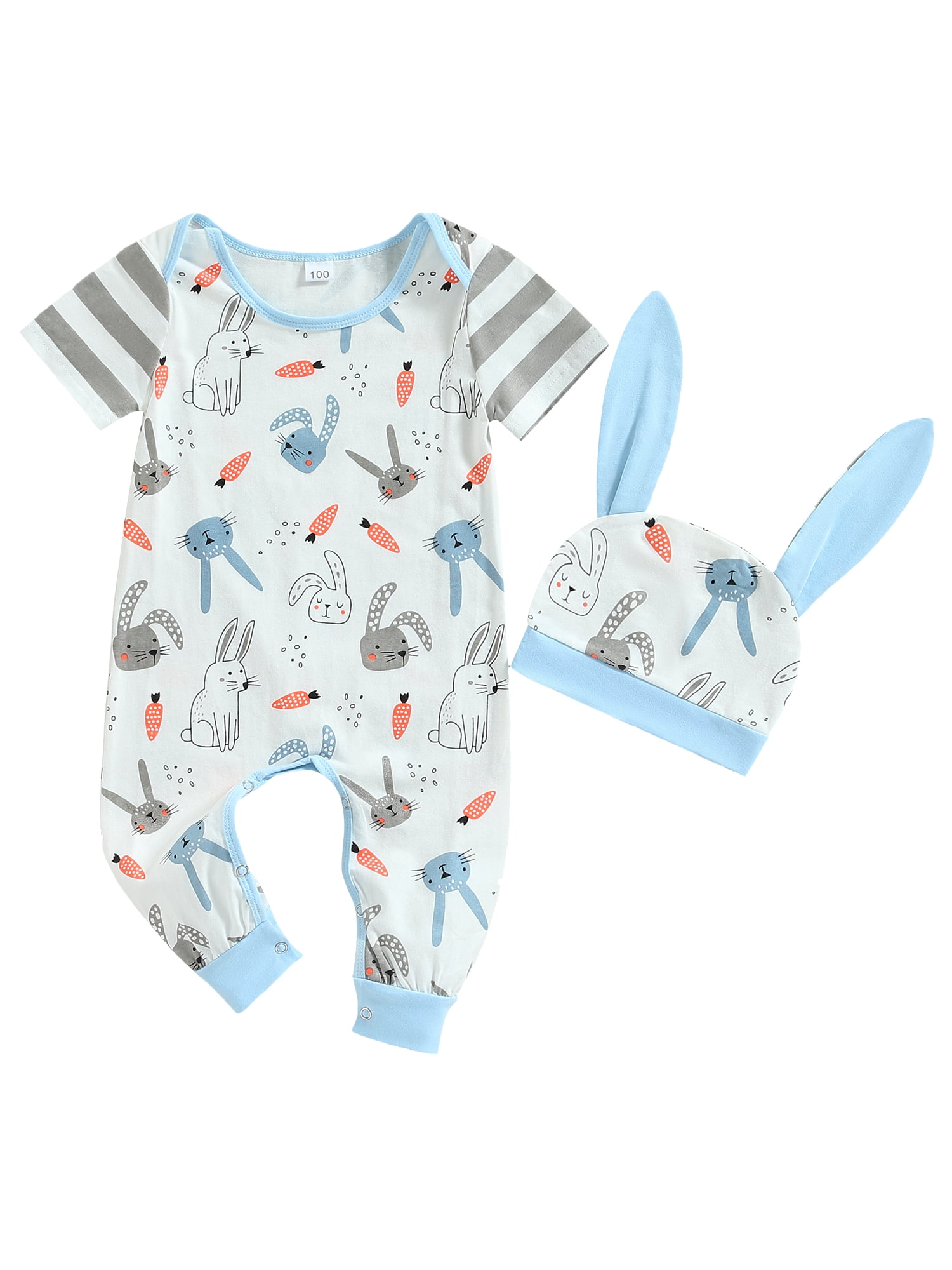 Kleidungly Newborn Baby Boy Girls My First Easter Outfits Long Sleeve Letter Rabbit Carrot Print ...