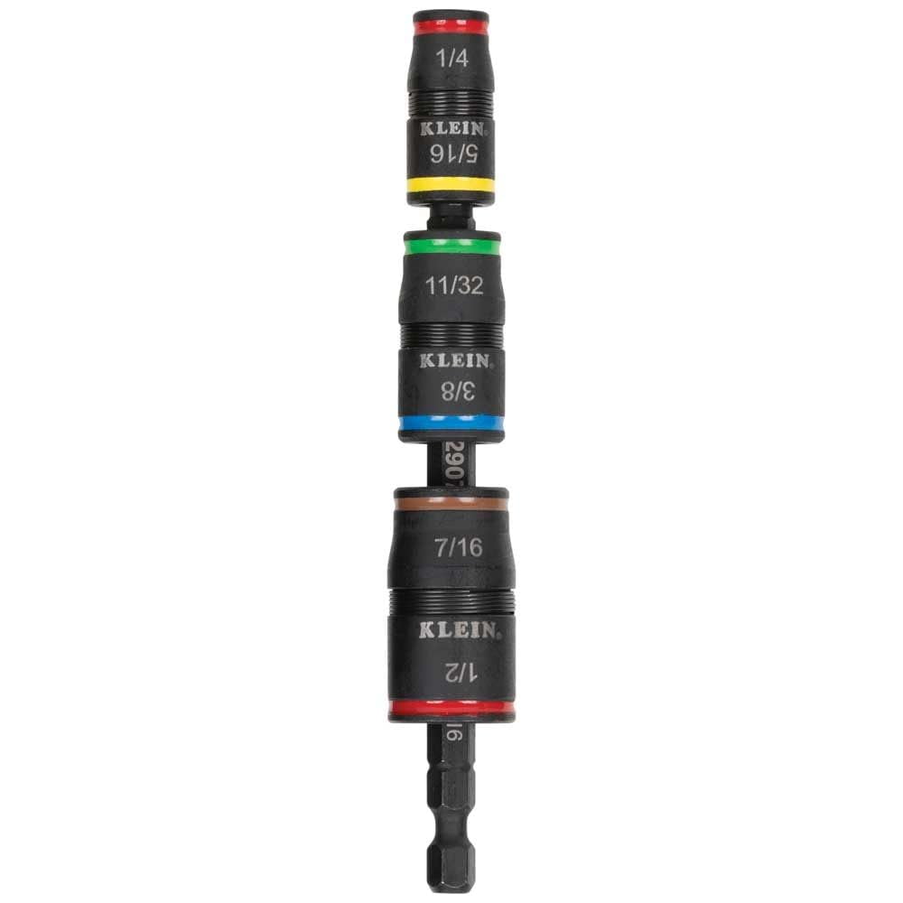 Klein Tools 32907 Impact Driver, 7-in-1 SAE Impact Socket Set, Flip ...