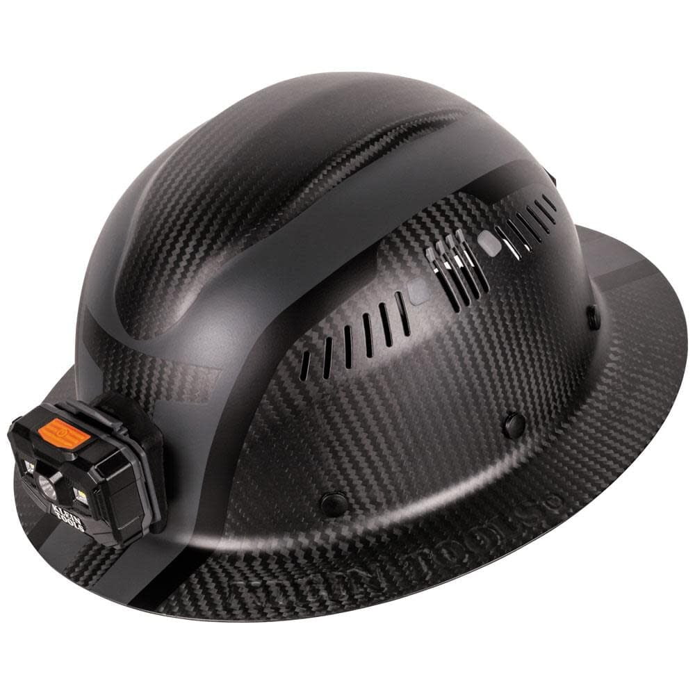 Klein Tools 60514 Klein Carbon Fiber Full Brim Hard Hat with Headlamp ...