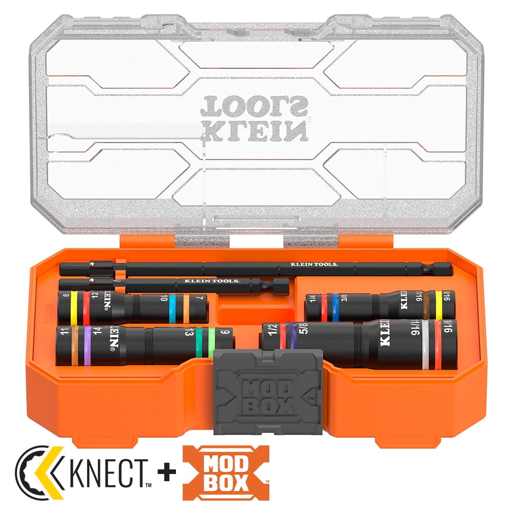 Klein Tools Knect Quad-16 Heavy-Duty Impact Flip Sockets, Sae And ...