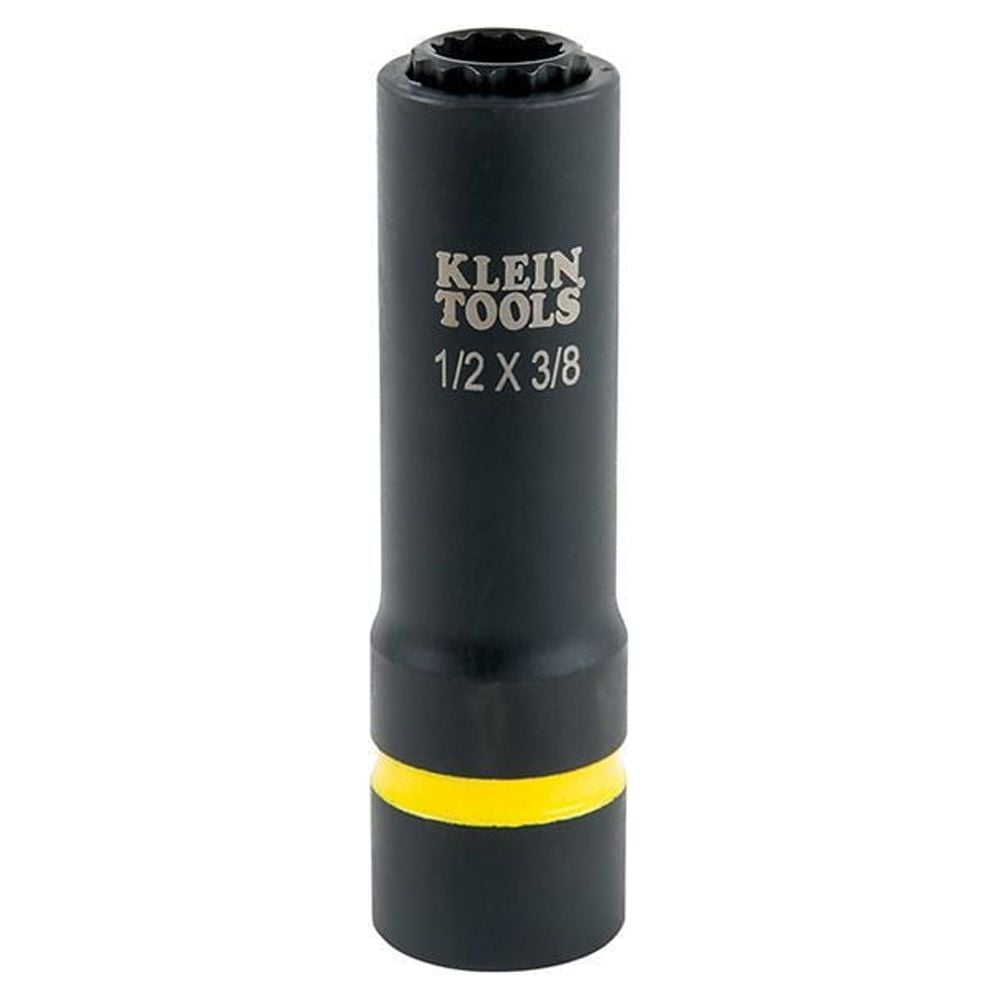 Klein Tools 66011 1/2 in. and 3/8 in. 2-in-1 12-Point Impact Socket ...