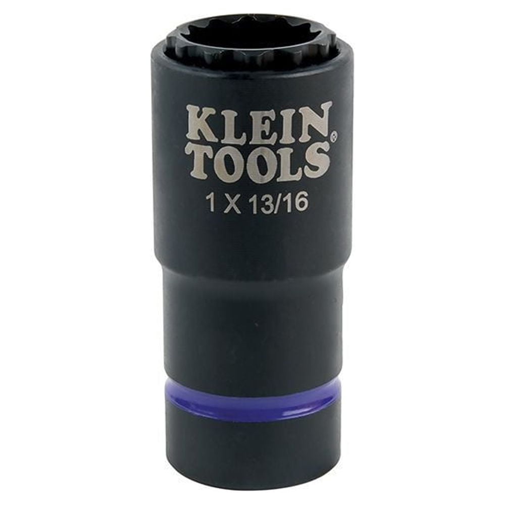 Klein Tools 66015 1 in. and 13/16 in. 2-in-1 12-Point Impact Socket ...