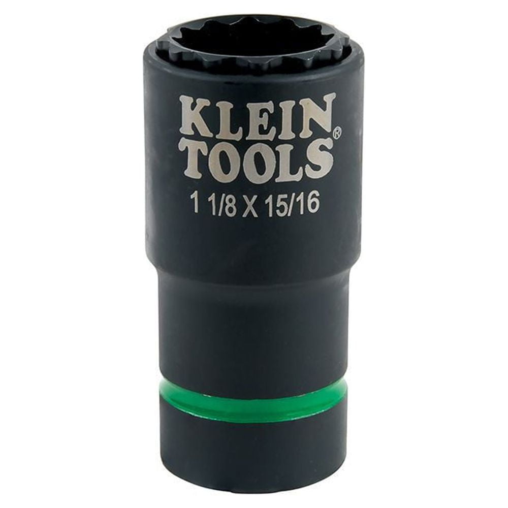 Klein Tools 66016 1-1/8 in. and 5/16 in. 2-in-1 12-Point Impact Socket ...