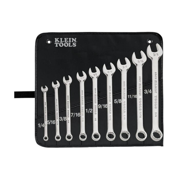 Klein Tools 9 Piece Combination Wrench Set - Walmart Business Supplies