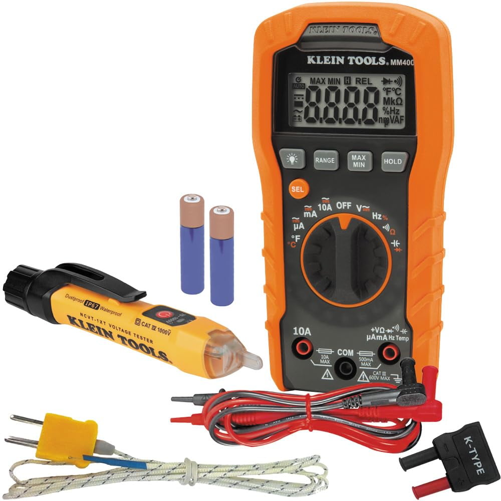 Klein Tools 80130 Multimeter Tester Kit, Digital Multimeter Auto-Range ...