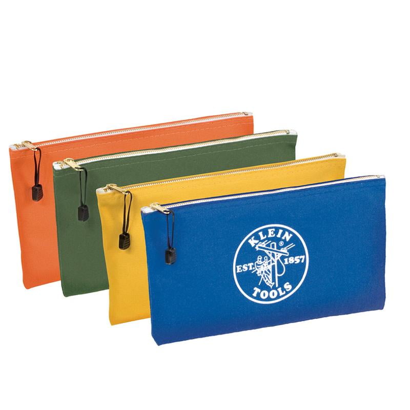 Klein Tools Bags, 4-Pack Canvas Zipper Bag, Tool Pouch, Utility Bagss ...