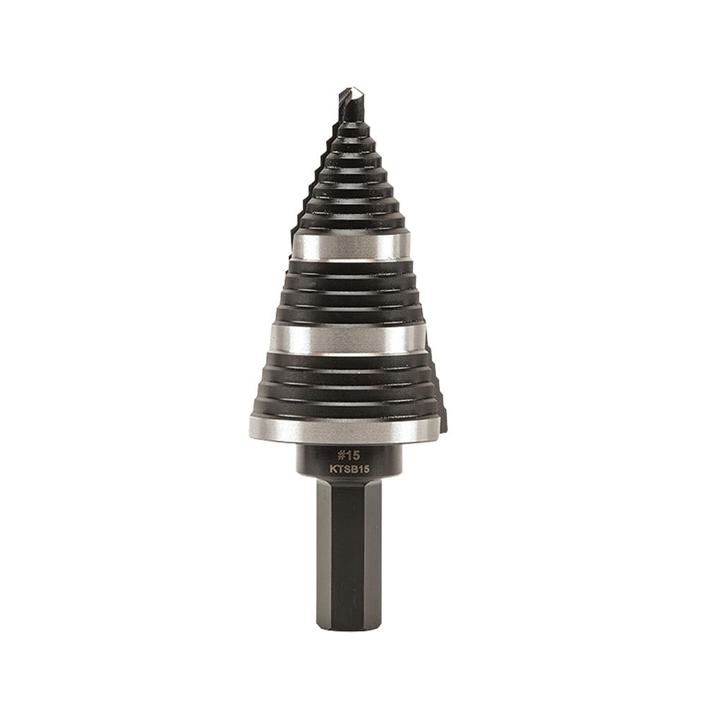 Klein Tools KTSB15 7 8 in. to 1 3 8 in. 15 Double Fluted Step Drill Bit
