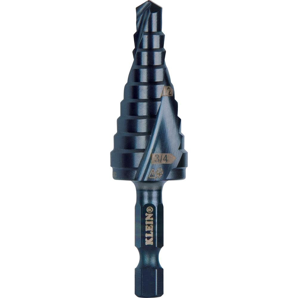 Klein Tools QRST03 Step Drill Bit, Quick Release, Spiral Flute, 1/4 to ...