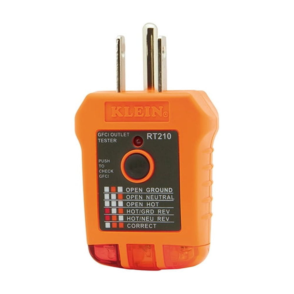 Klein Tools, GFCI Receptacle Tester, RT210, Detects Wiring Problems ...