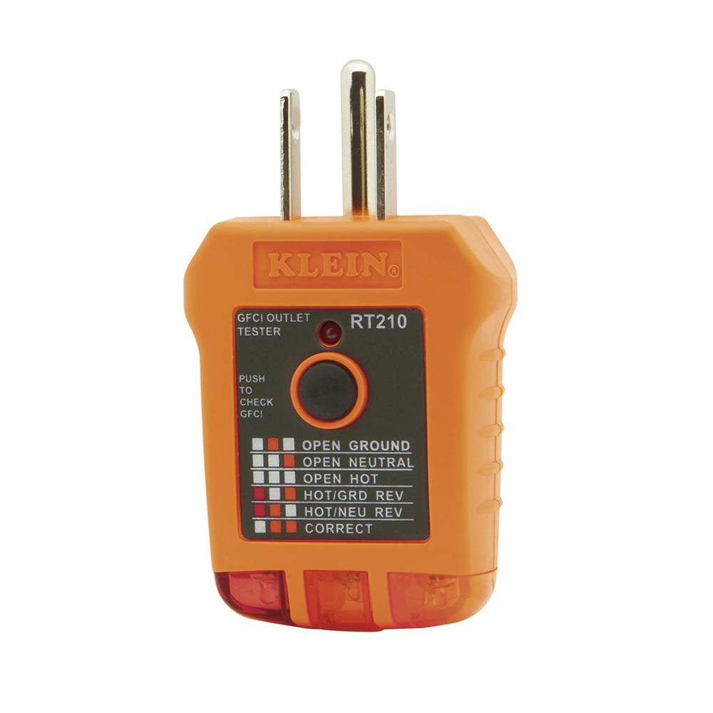 Klein Tools RT210 Outlet Tester, Receptacle Tester for GFCI / Standard ...
