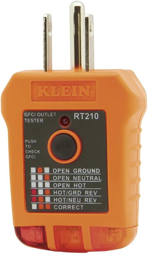 Klein Tools RT210 Outlet Tester, Receptacle Tester for GFCI / Standard ...