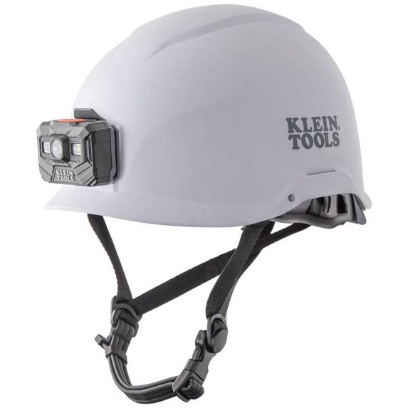 Klein Tools Safety Helmet Non-Vented-Class E With Rechargeable Headlamp ...