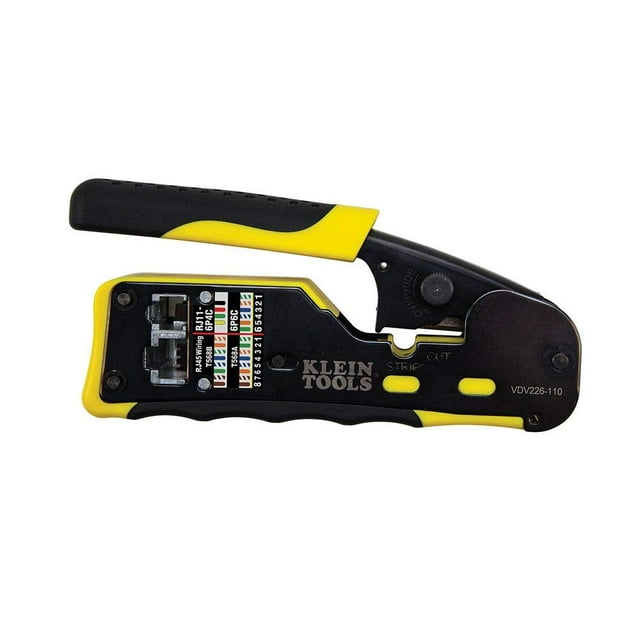 Klein Tools VDV226-110 Ratcheting Modular Data Cable Crimper / Wire ...