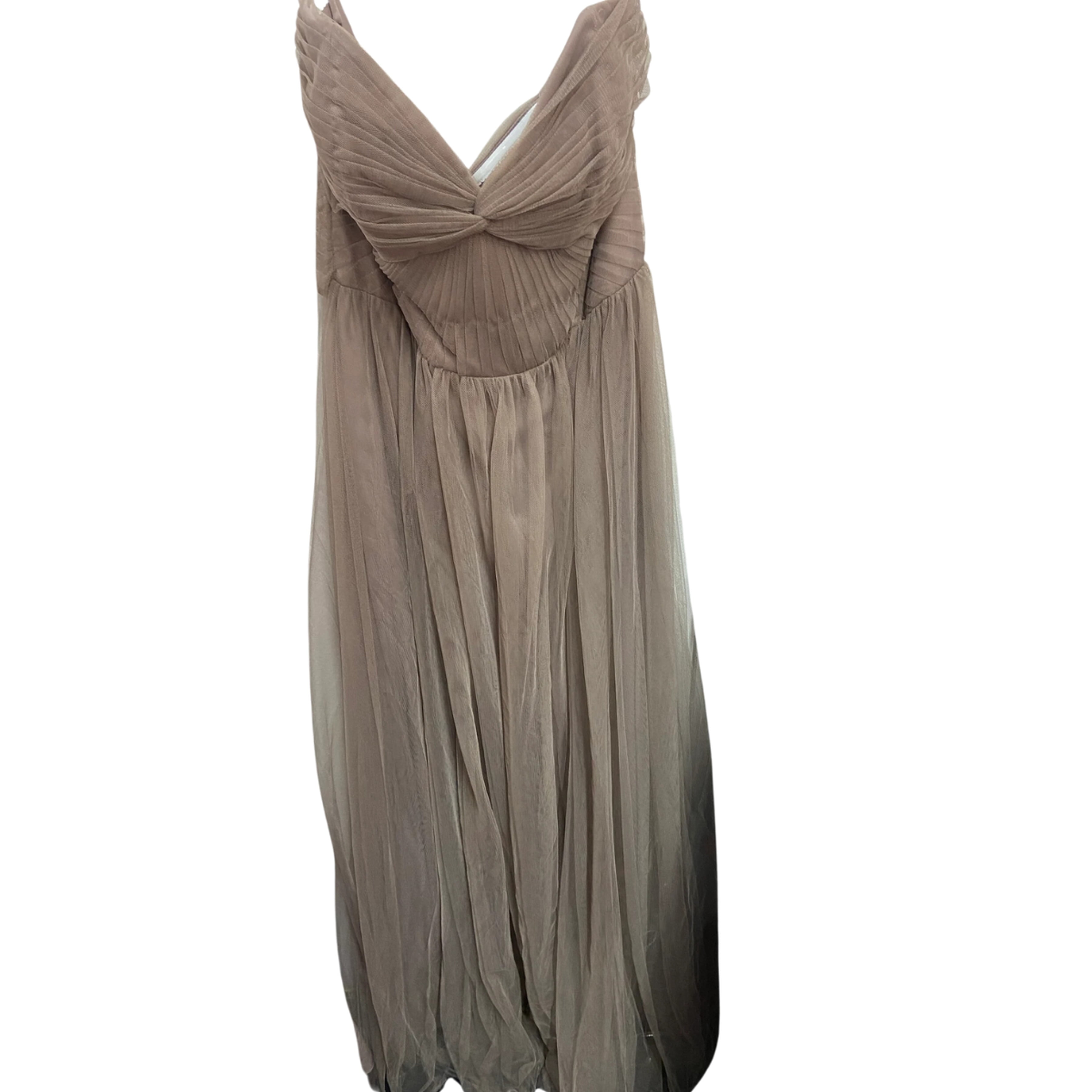 Kleinfeld Taupe Tulle Maxi Dress Size 18 - Formal Gown for Women ...