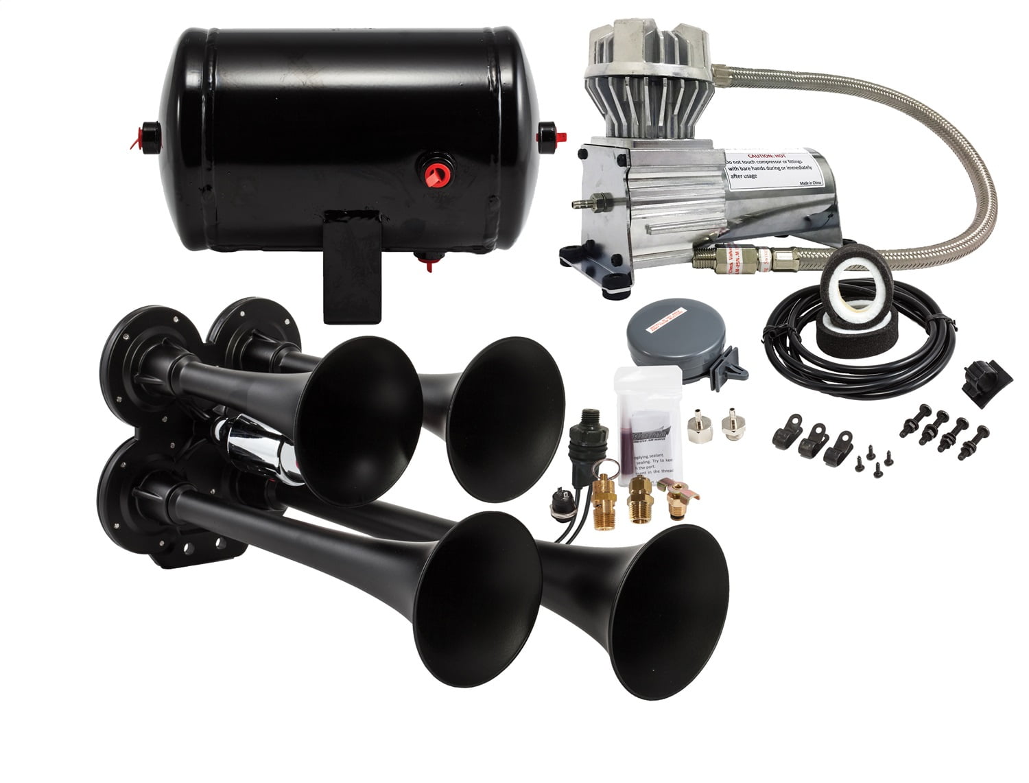 Kleinn Compressed Loud Pro Blaster Quad Air Horn Kit with Air ...
