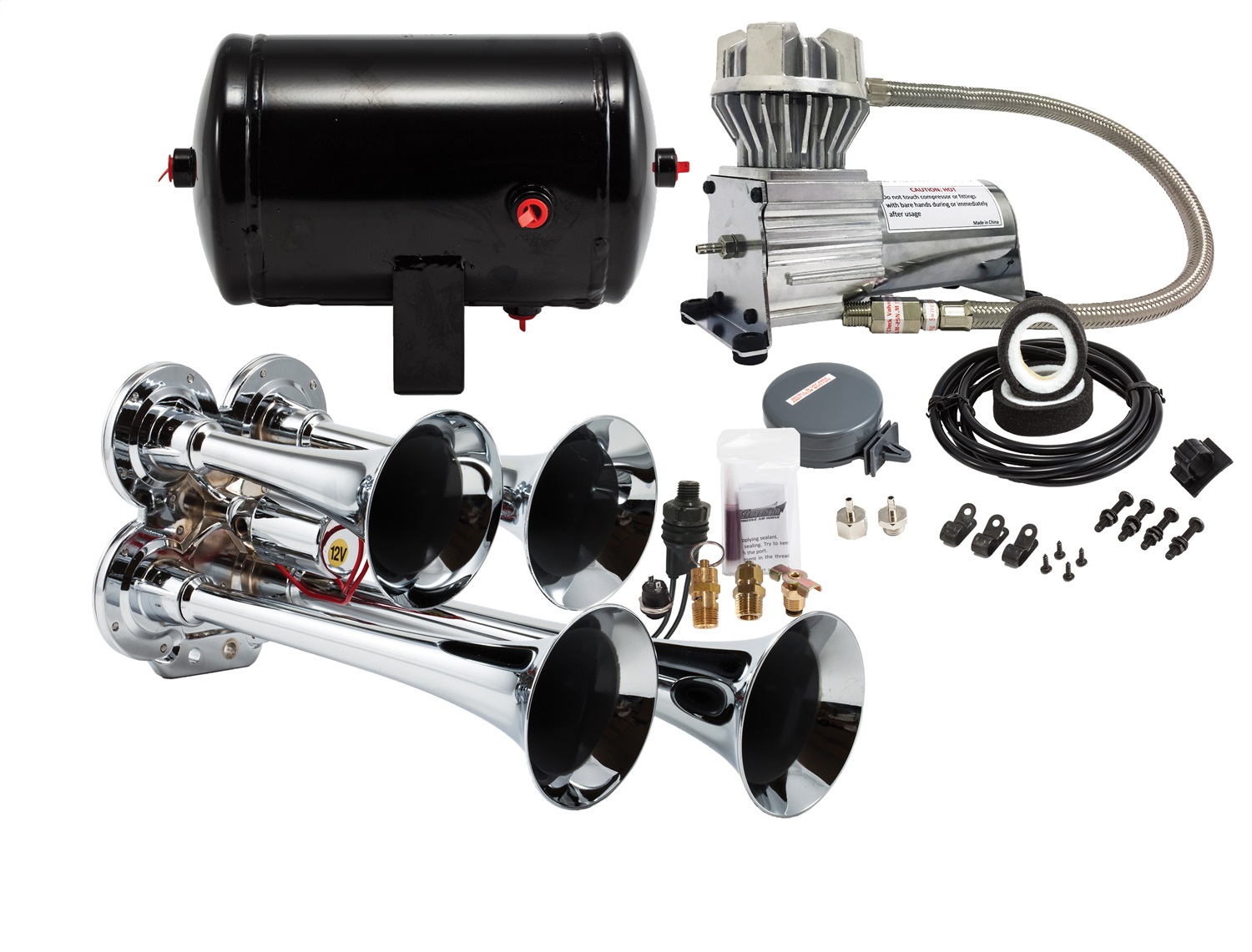 Kleinn Air Horns HK4 Pro Blaster Quad Air Horn Kit * NEW * - Walmart.com
